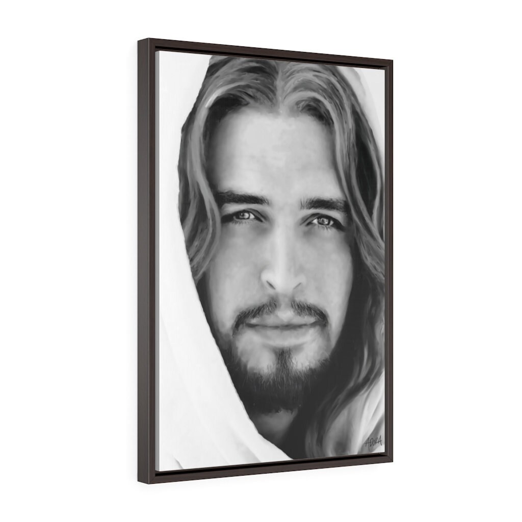 Jesus Portrait Painting W/ Framed Canvas, Jesus Picture, Christian Art ...