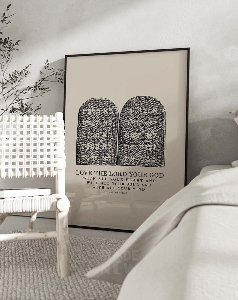 Ten Commandments DIGITAL DOWNLOAD, Jesus Commandment Bible Sketches ...