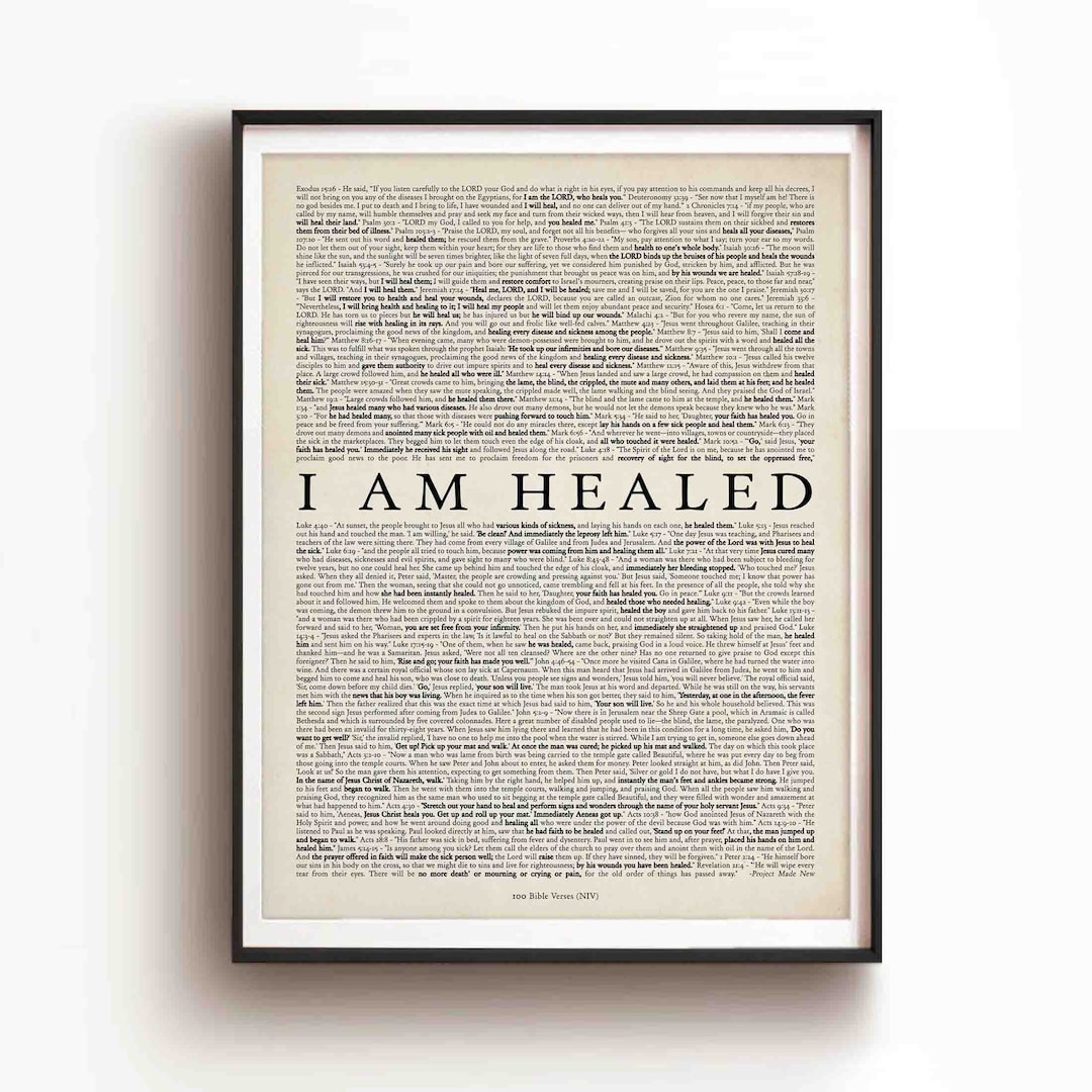 I Am Healed 100 Bible Verses on Healing DIGITAL DOWNLOAD, Christian ...