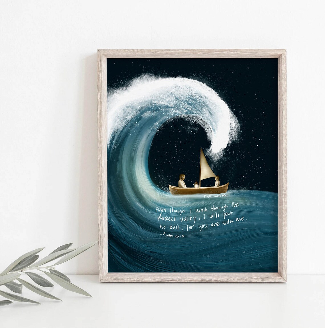 Ride With Jesus Psalm 23:4 on Boat Print Bible Verse - Etsy