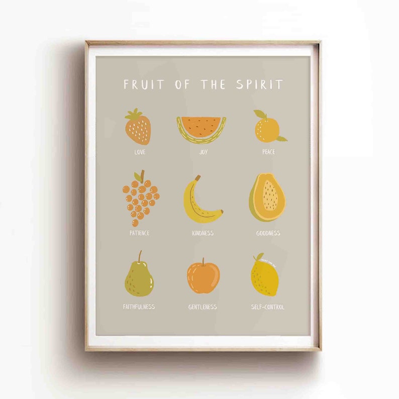 Fruit of the Spirit DIGITAL DOWNLOAD, Love Joy Peace, Christian Bible ...