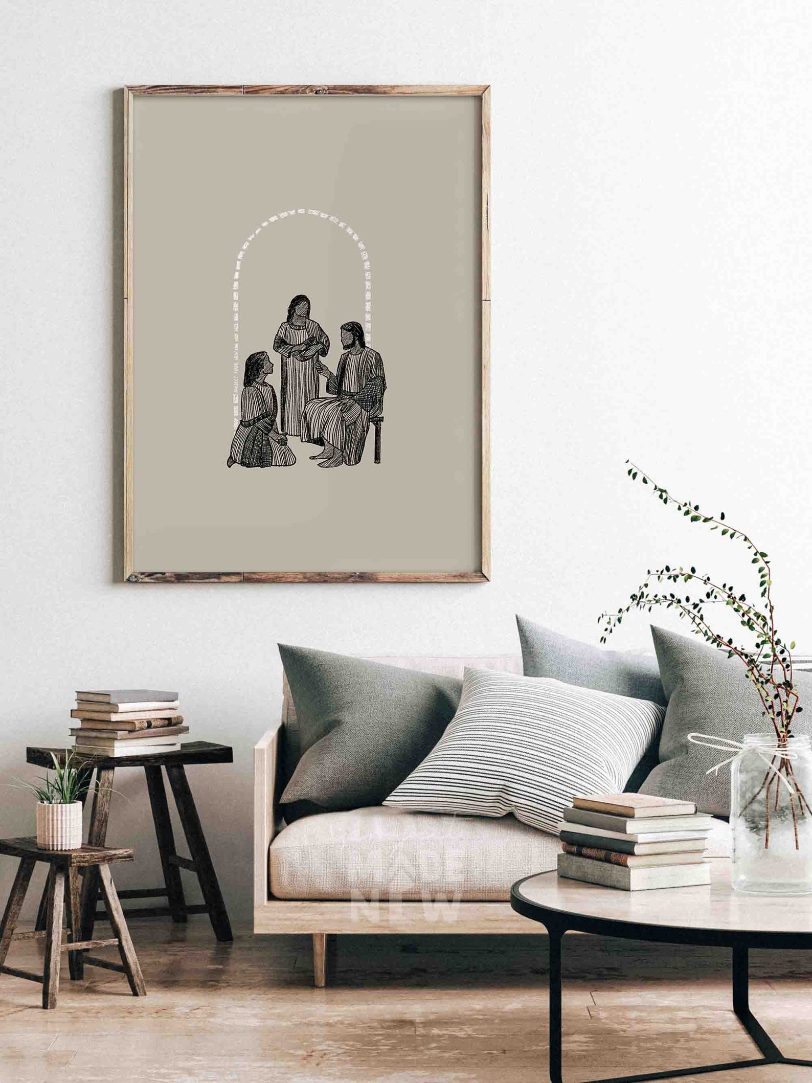 Mary and Martha DIGITAL DOWNLOAD, Jesus Art, Christian Modern Bible ...