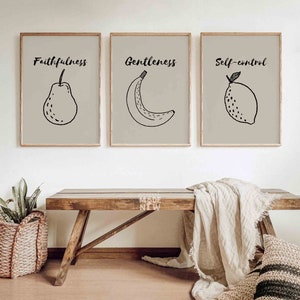 Fruit of the Spirit DIGITAL DOWNLOAD, Set of 9 Christian Bible Wall Art ...