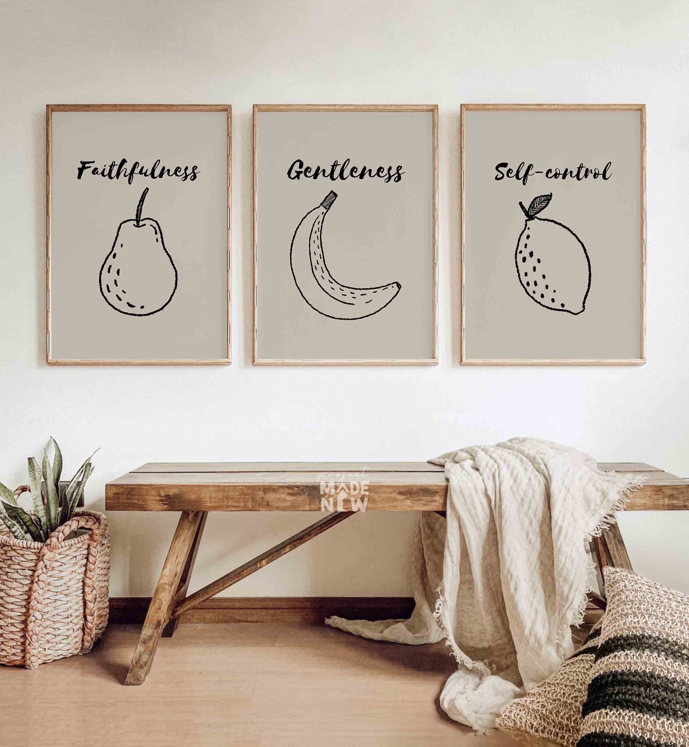 Fruit of the Spirit DIGITAL DOWNLOAD, Set of 9 Christian Bible Wall Art ...