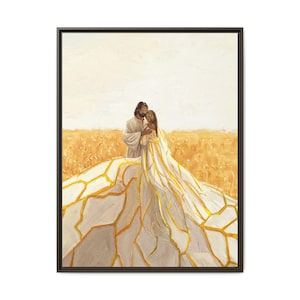 Kintsugi Christ, Jesus Framed Canvas, Christian Modern Bible Wall Art ...