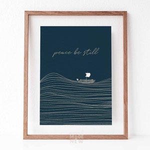 Peace Be Still DIGITAL DOWNLOAD, Jesus Bible Art, Be Still & Know ...