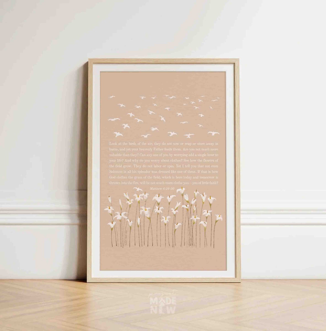 Lilies of the Field Birds in the Air DIGITAL DOWNLOAD, Christian Modern ...