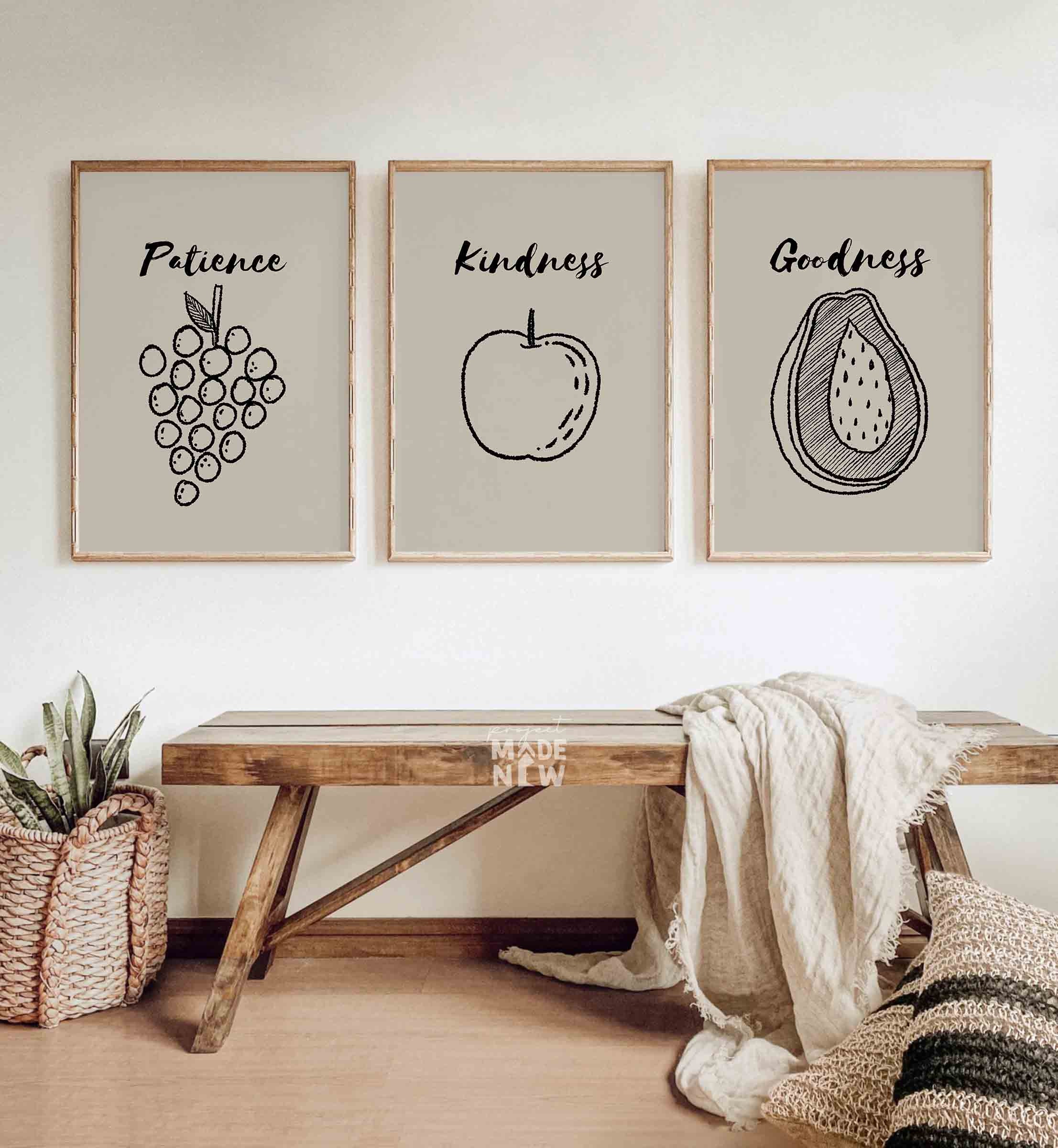 Fruit of the Spirit DIGITAL DOWNLOAD, Set of 9 Christian Bible Wall Art ...