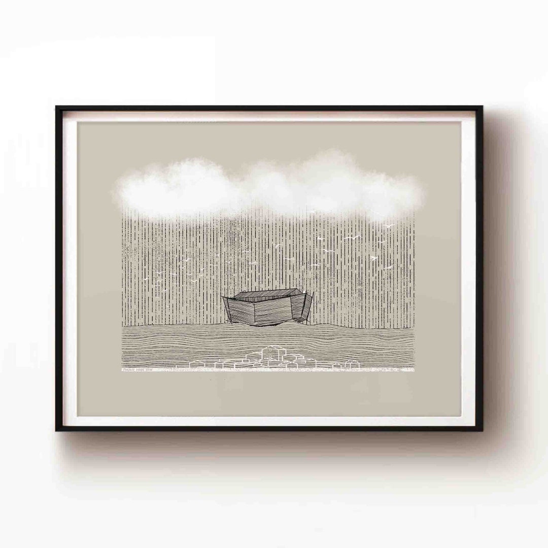 Noah's Ark and the Flood DIGITAL DOWNLOAD, Bible Printable Wall Art ...