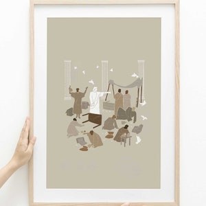 Jesus Flipping Table DIGITAL DOWNLOAD, Jesus at the Temple Christian ...