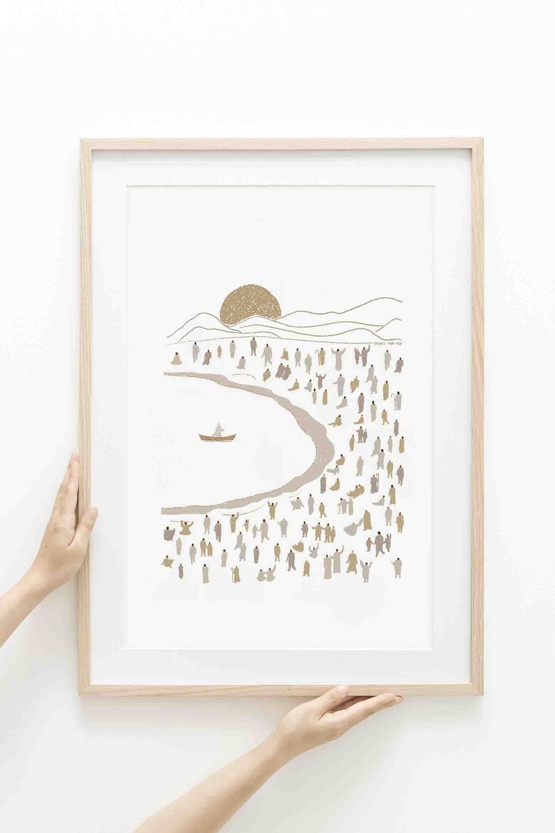 Jesus Teaching From Boat DIGITAL DOWNLOAD, Christian Bible Art, Modern ...