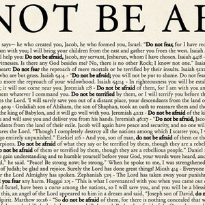 Do Not Be Afraid Bible Verses on Fear DIGITAL DOWNLOAD Christian Wall ...