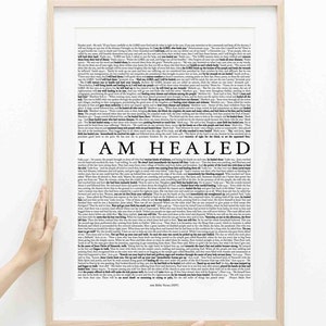 I Am Healed 100 Bible Verses on Healing Art, Christian Scripture Wall ...