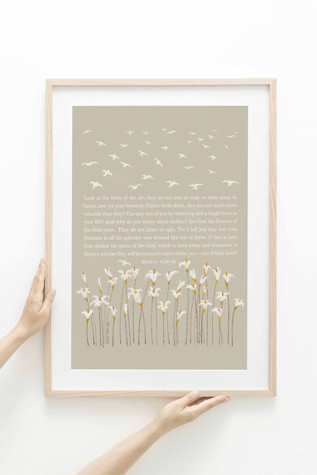 Lilies of the Field Birds in the Air DIGITAL DOWNLOAD, Christian Modern ...