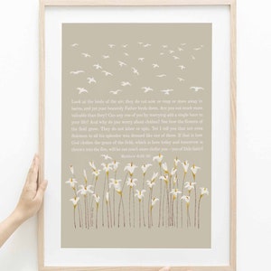 Lilies of the Field Birds in the Air DIGITAL DOWNLOAD, Christian Modern ...