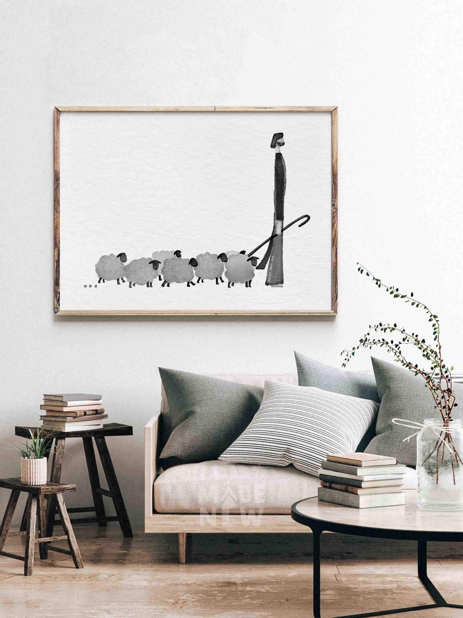 Good Shepherd, Jesus Leaves the 99 Sheep DIGITAL DOWNLOAD, Bible Sketch ...