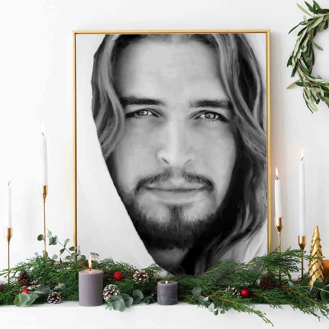 Jesus Christ Portrait Print Jesus Painting Jesus Portrait | Etsy