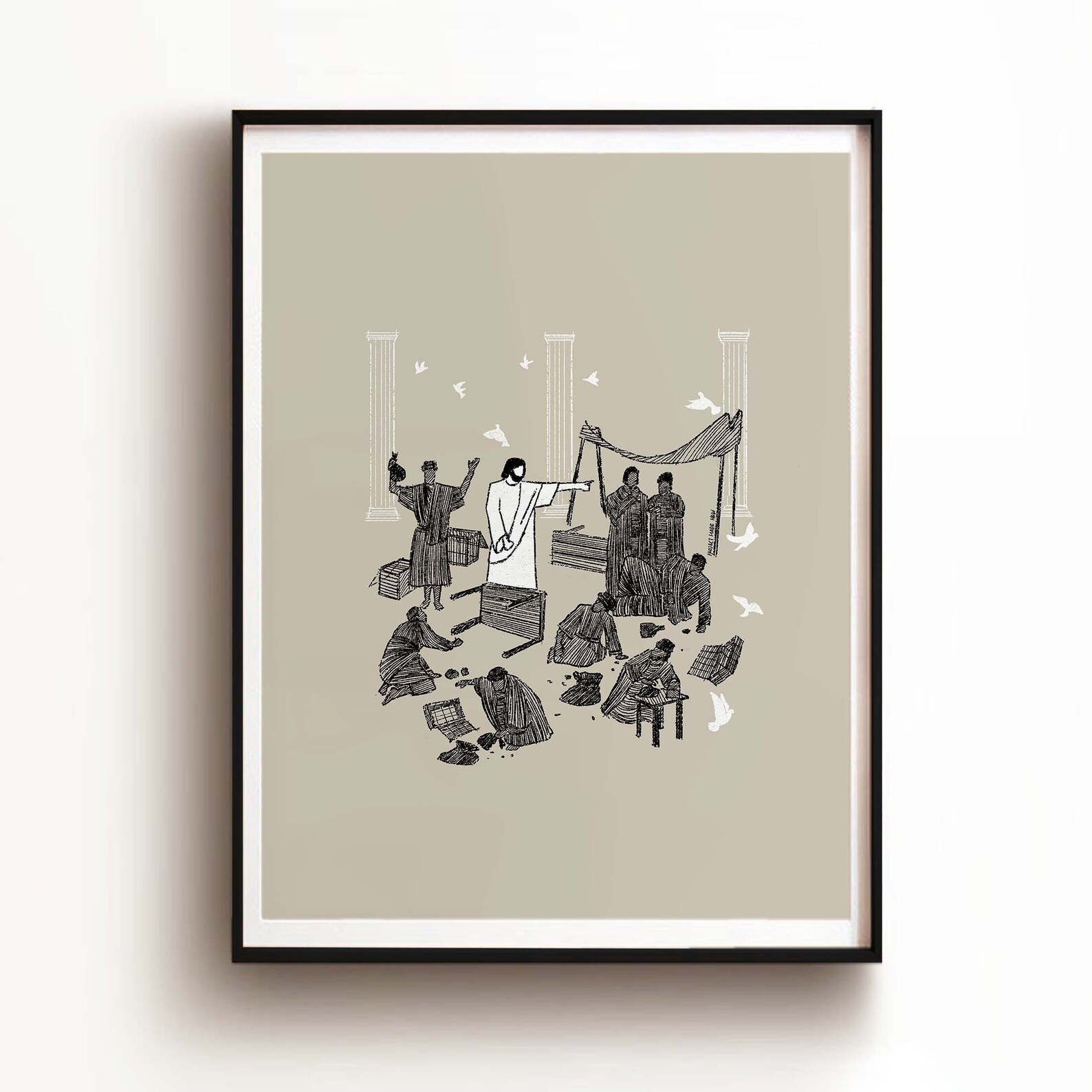 Jesus Flipping Table DIGITAL DOWNLOAD, Jesus at the Temple Christian ...