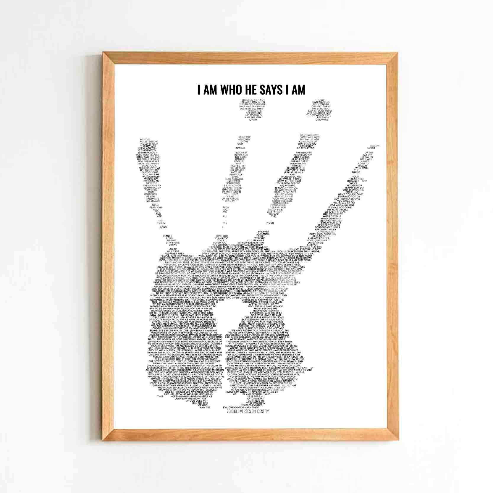 Handprint Bible Art 70 Bible Verses on Identity Baptism - Etsy