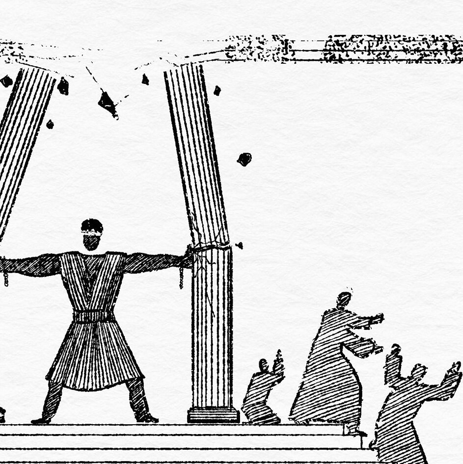 Samson and the Pillars DIGITAL DOWNLOAD, Christian Bible Art, Modern ...