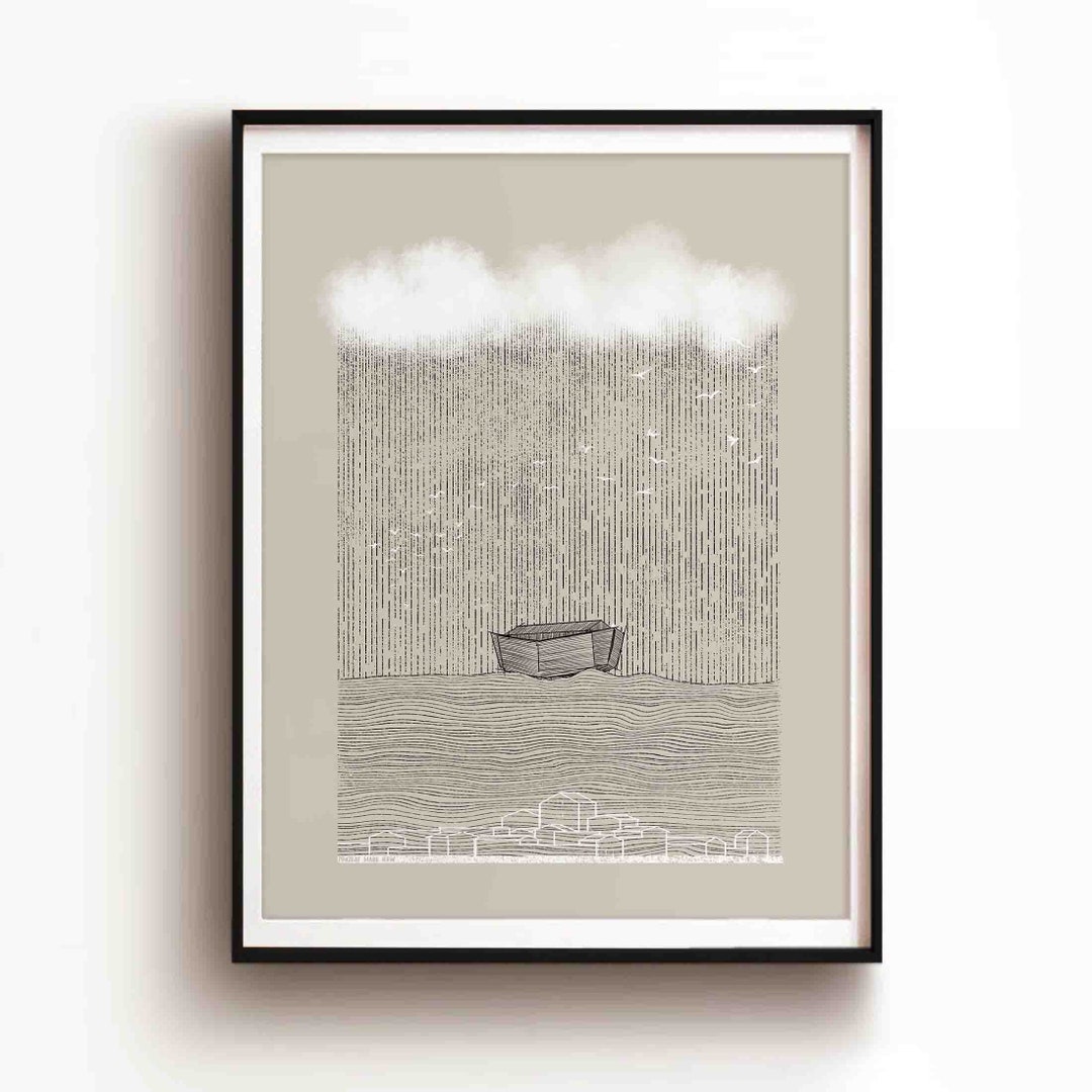 Noah's Ark and the Flood DIGITAL DOWNLOAD, Bible Printable Wall Art ...