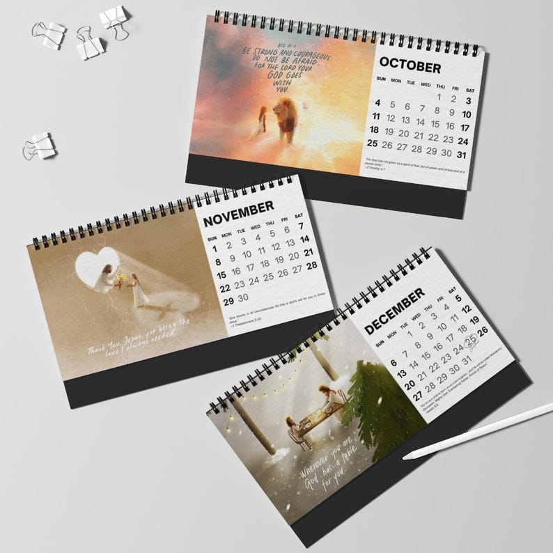 Christian 2026 Calendar Desk, LIMITED EDITION, Christian Artworks Jesus ...