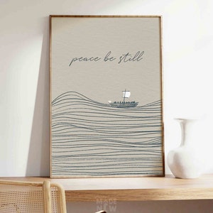 Peace Be Still DIGITAL DOWNLOAD, Jesus Bible Art, Be Still & Know ...