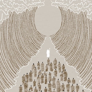 Moses Parting the Red Sea DIGITAL DOWNLOAD, Christian Bible Art ...