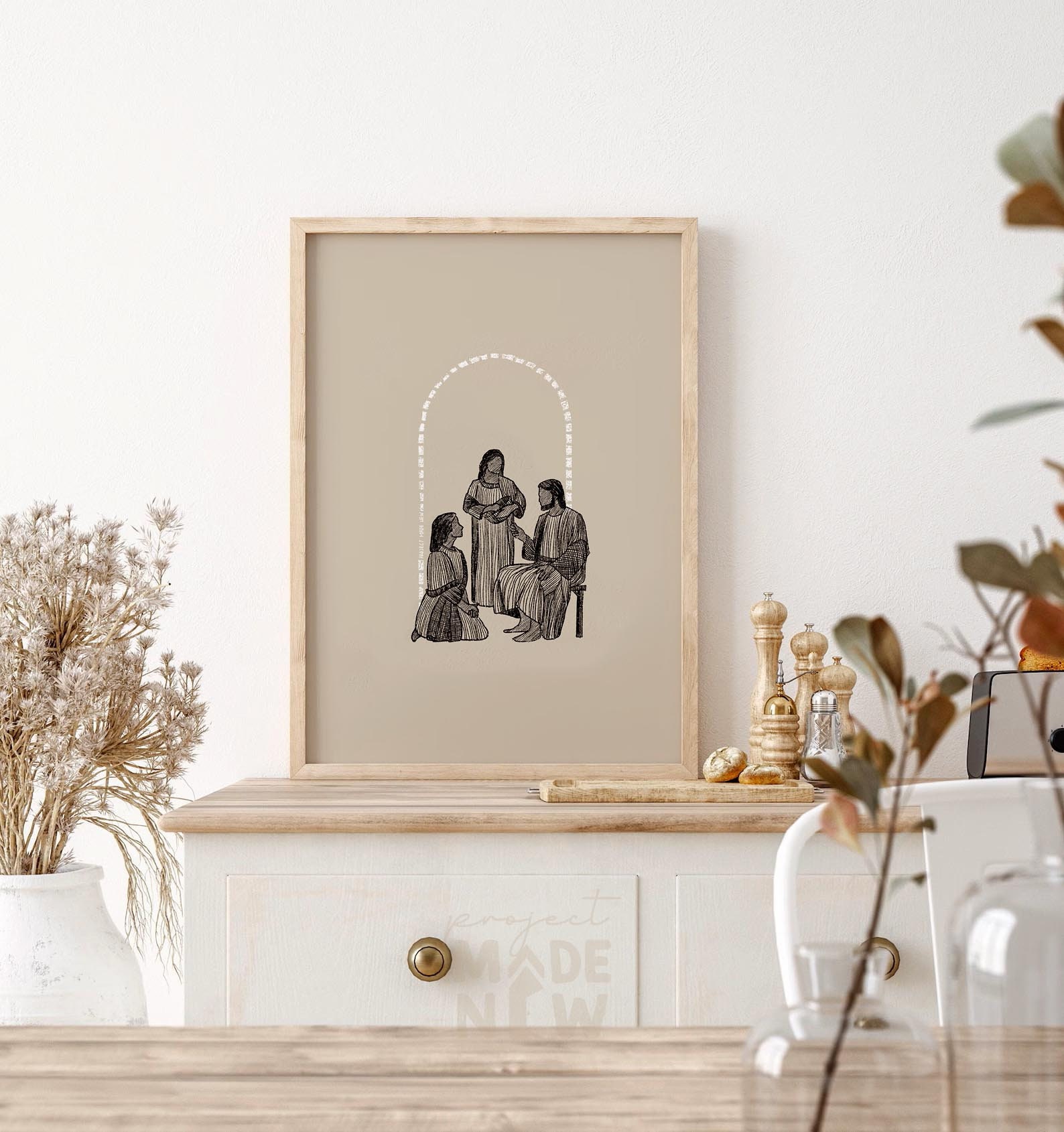 Mary and Martha DIGITAL DOWNLOAD, Jesus Art, Christian Modern Bible ...