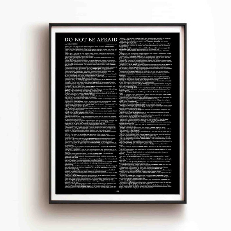 Do Not Be Afraid 104 Bible Verses on Fear, Christian Scripture Wall ...