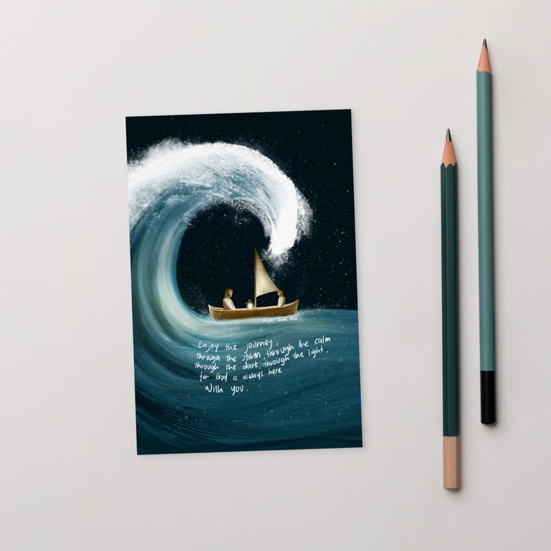 Ride With Jesus Psalm 23:4 on Boat Print Bible Verse - Etsy
