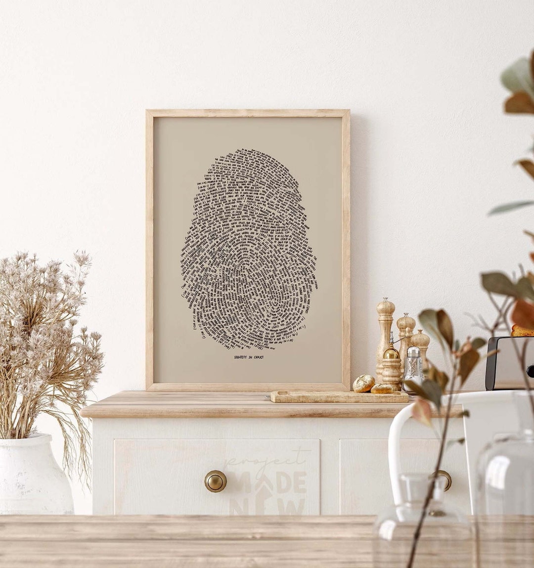 Identity in Christ Thumbprint FRAMED PRINT, Modern Christian Wall Art ...