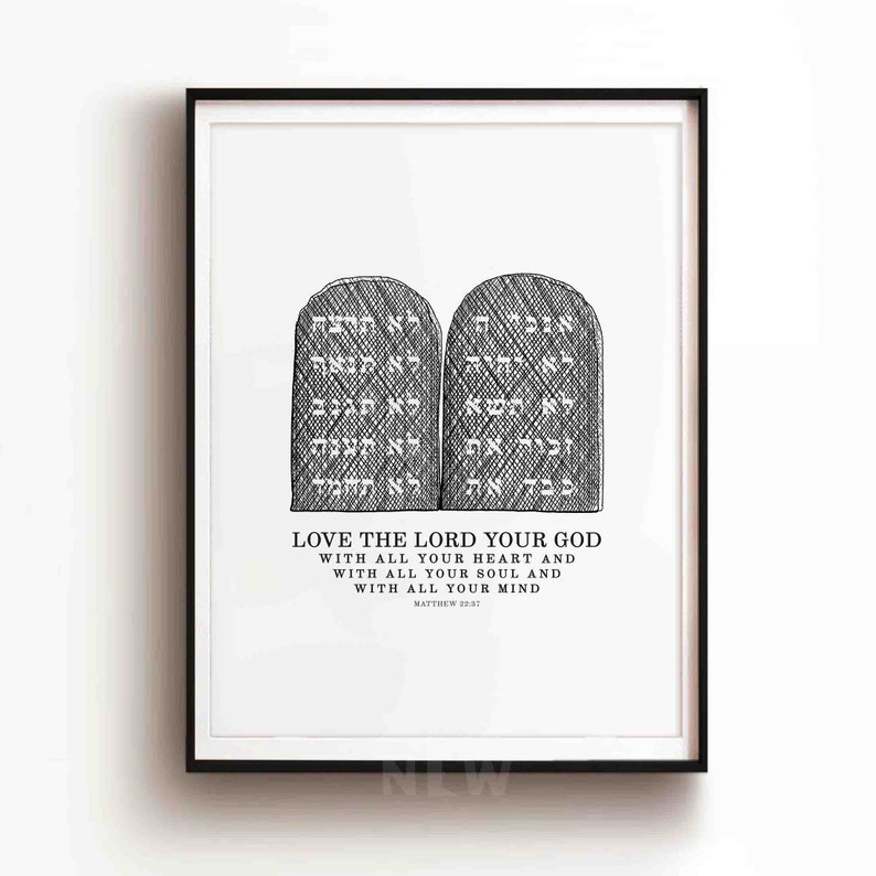 Ten Commandments DIGITAL DOWNLOAD, Jesus Commandment Bible Sketches ...