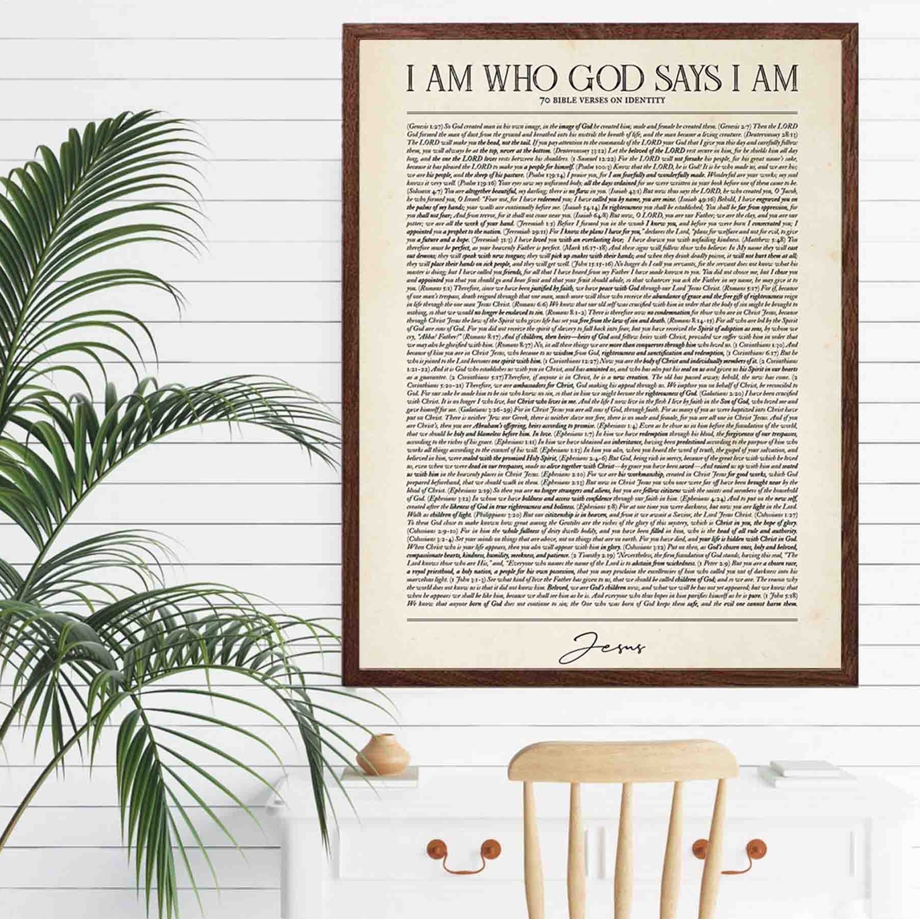 Christian Art Bible Verses on Identity, Empowerment, I Am Who God Says ...
