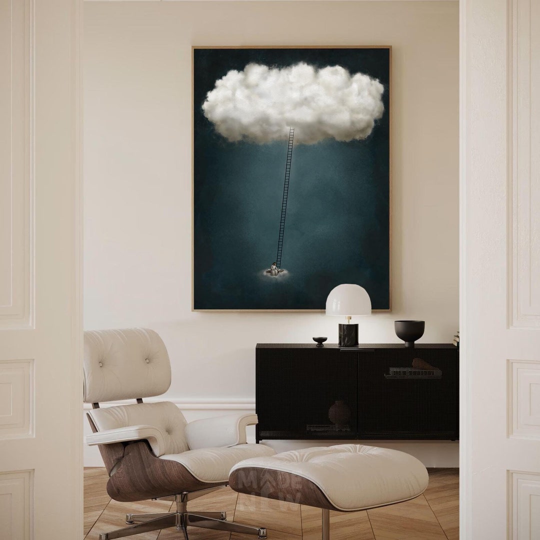 Stairway to Heaven Christian FRAMED PRINT, Cloud Abstract Subtle ...