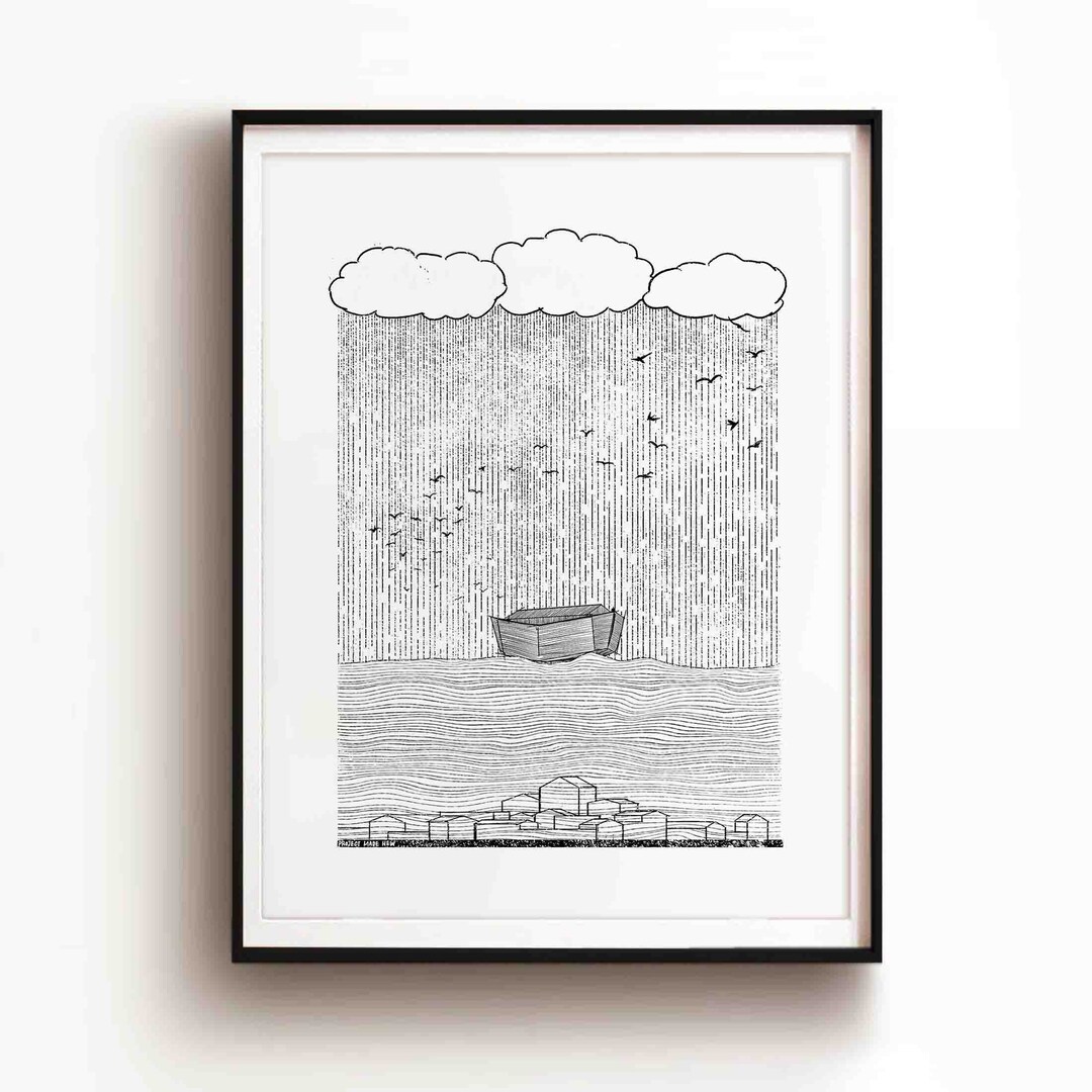 Noah's Ark and the Flood DIGITAL DOWNLOAD, Bible Printable Wall Art ...