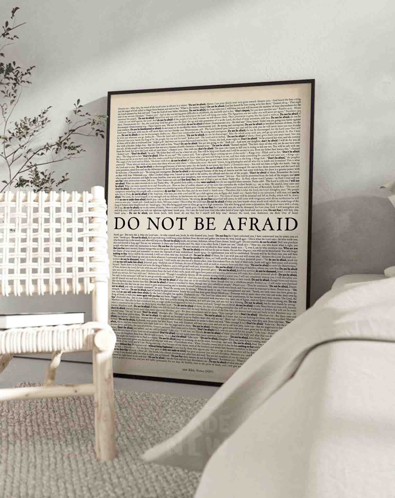 Do Not Be Afraid 104 Bible Verses on Fear, Christian Scripture Wall ...