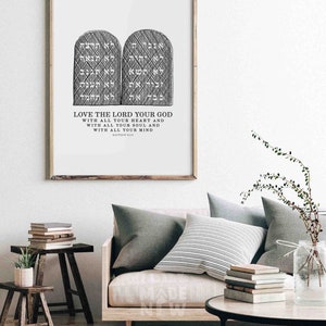 Ten Commandments DIGITAL DOWNLOAD, Jesus Commandment Bible Sketches ...