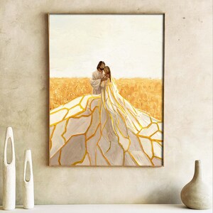 Kintsugi Christ, Jesus Poster Framed Print, Christian Modern Bible Wall ...