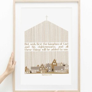 Seek First the Kingdom of God DIGITAL DOWNLOAD, Matthew 6:33 Bible Art ...