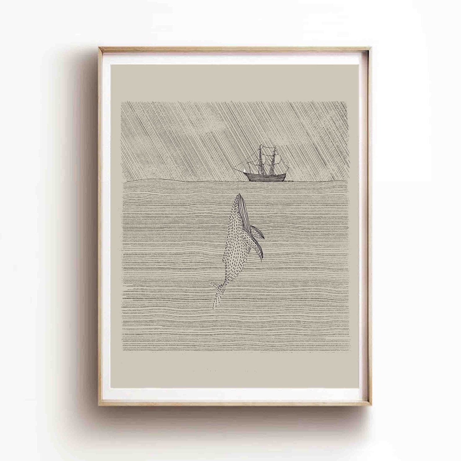 Jonah and the Whale DIGITAL DOWNLOAD Bible Art Print Big Fish Modern ...