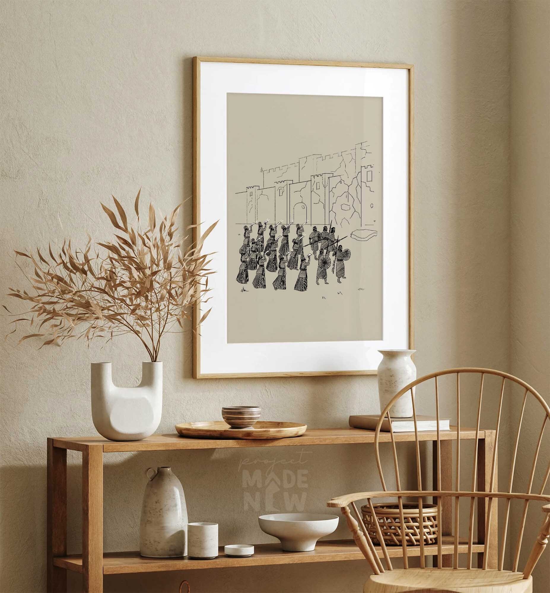 Walls of Jericho Fall DIGITAL DOWNLOAD Christian Bible Art Modern Bible ...
