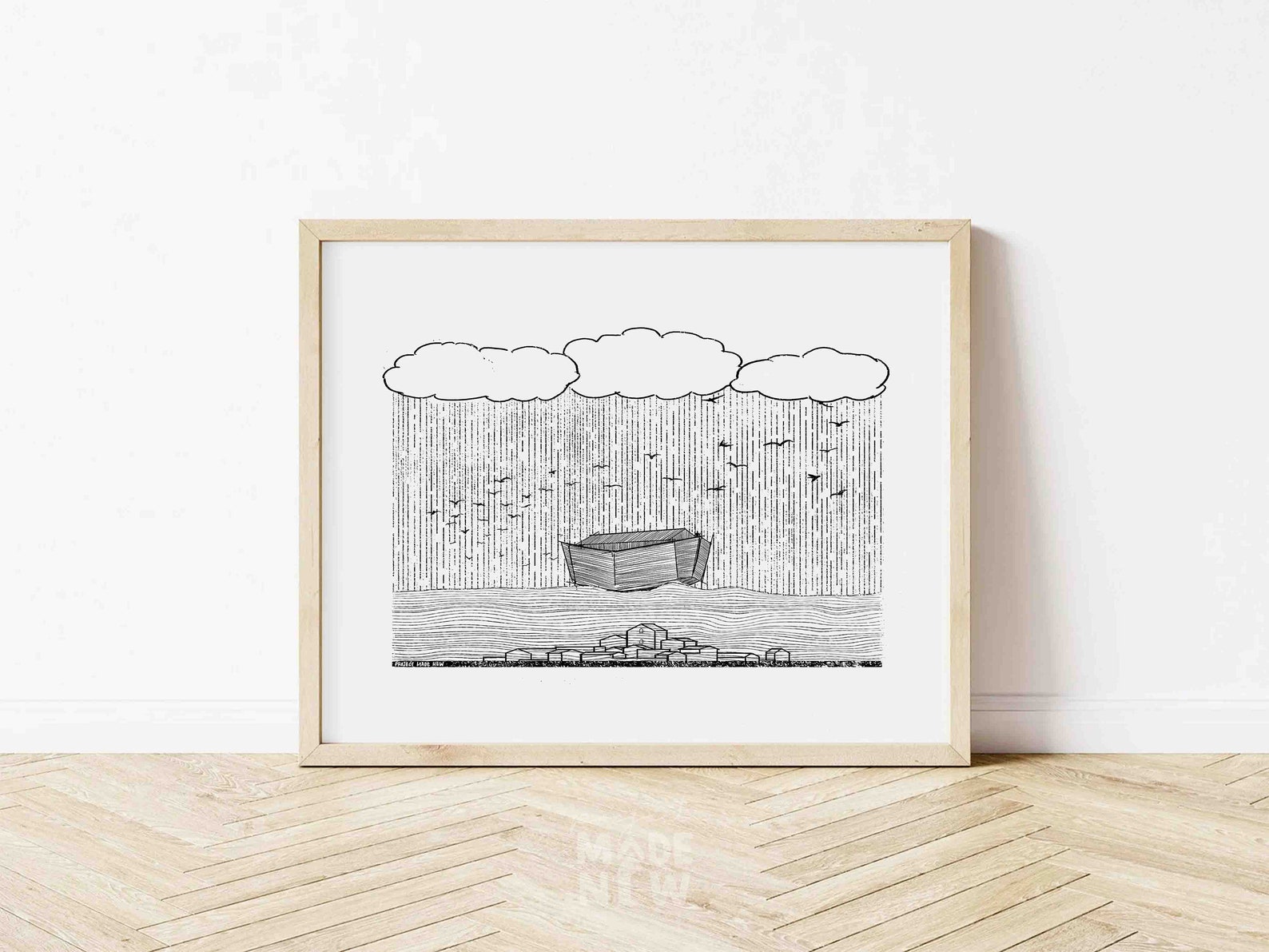 Noah's Ark and the Flood DIGITAL DOWNLOAD, Bible Printable Wall Art ...