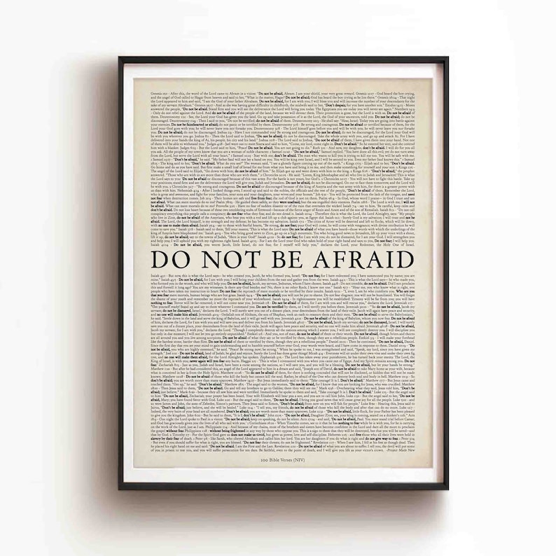 Do Not Be Afraid 104 Bible Verses on Fear, Christian Scripture Wall ...
