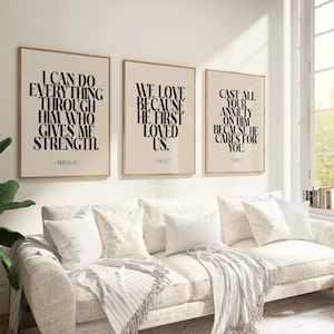 Christian Wall Art Set of 3 DIGITAL DOWNLOAD, Philippians 4 13 ...
