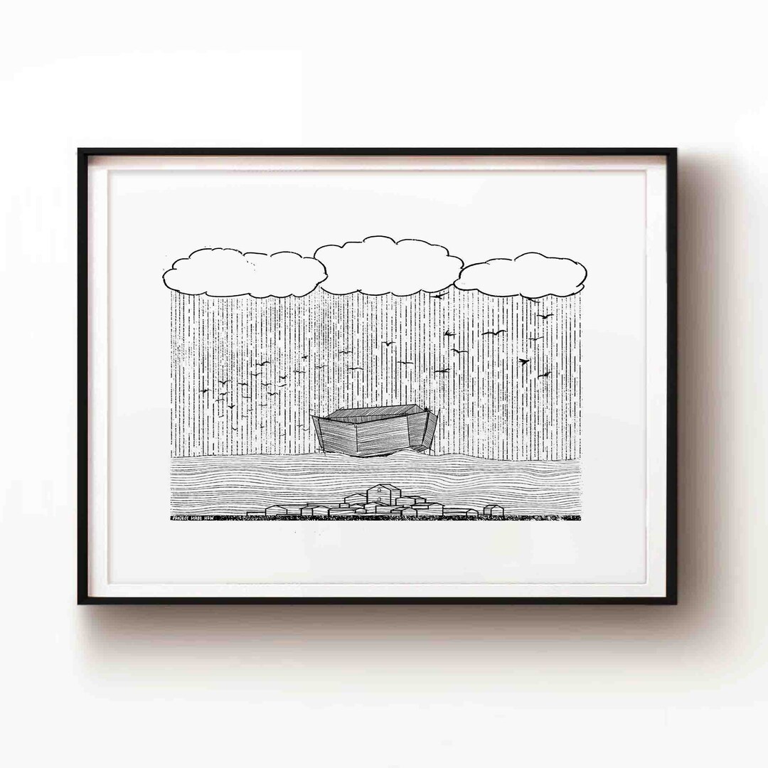 Noah's Ark and the Flood DIGITAL DOWNLOAD, Bible Printable Wall Art ...