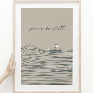 Peace Be Still DIGITAL DOWNLOAD, Jesus Bible Art, Be Still & Know ...