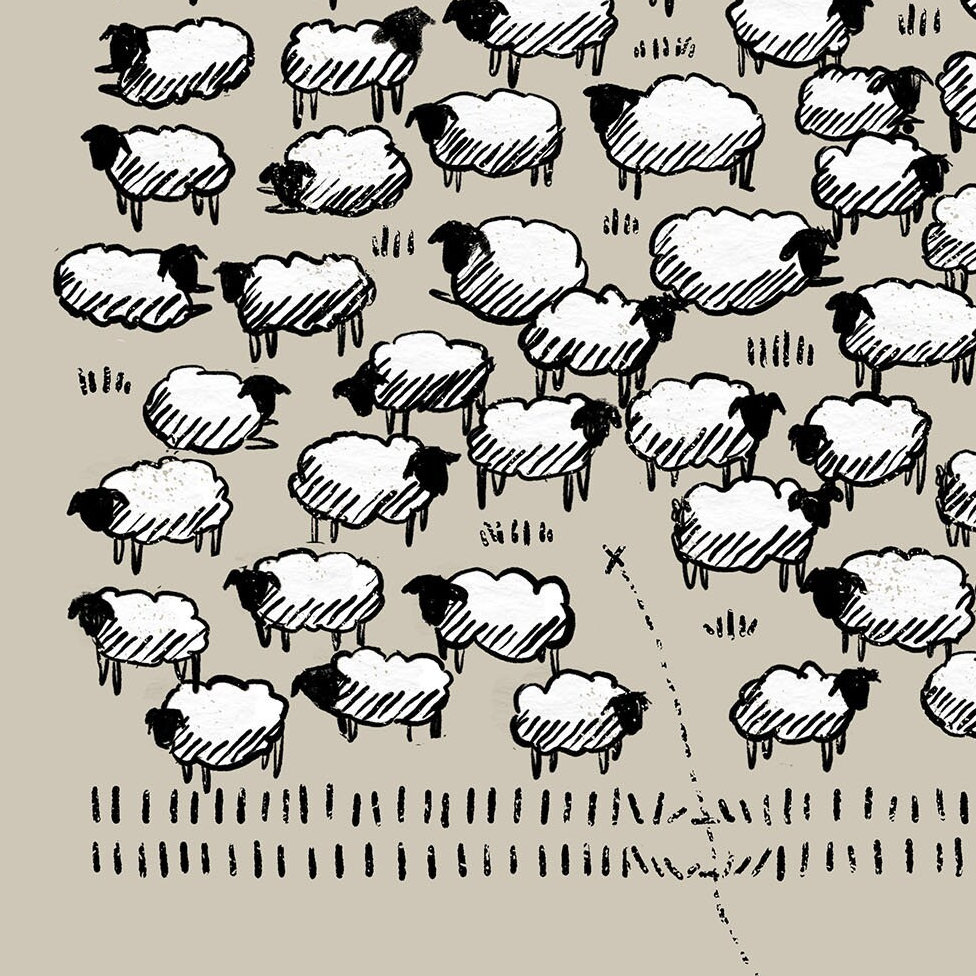 Jesus Leaves the 99 Sheep DIGITAL DOWNLOAD, Bible Sketch Bible Art Good ...