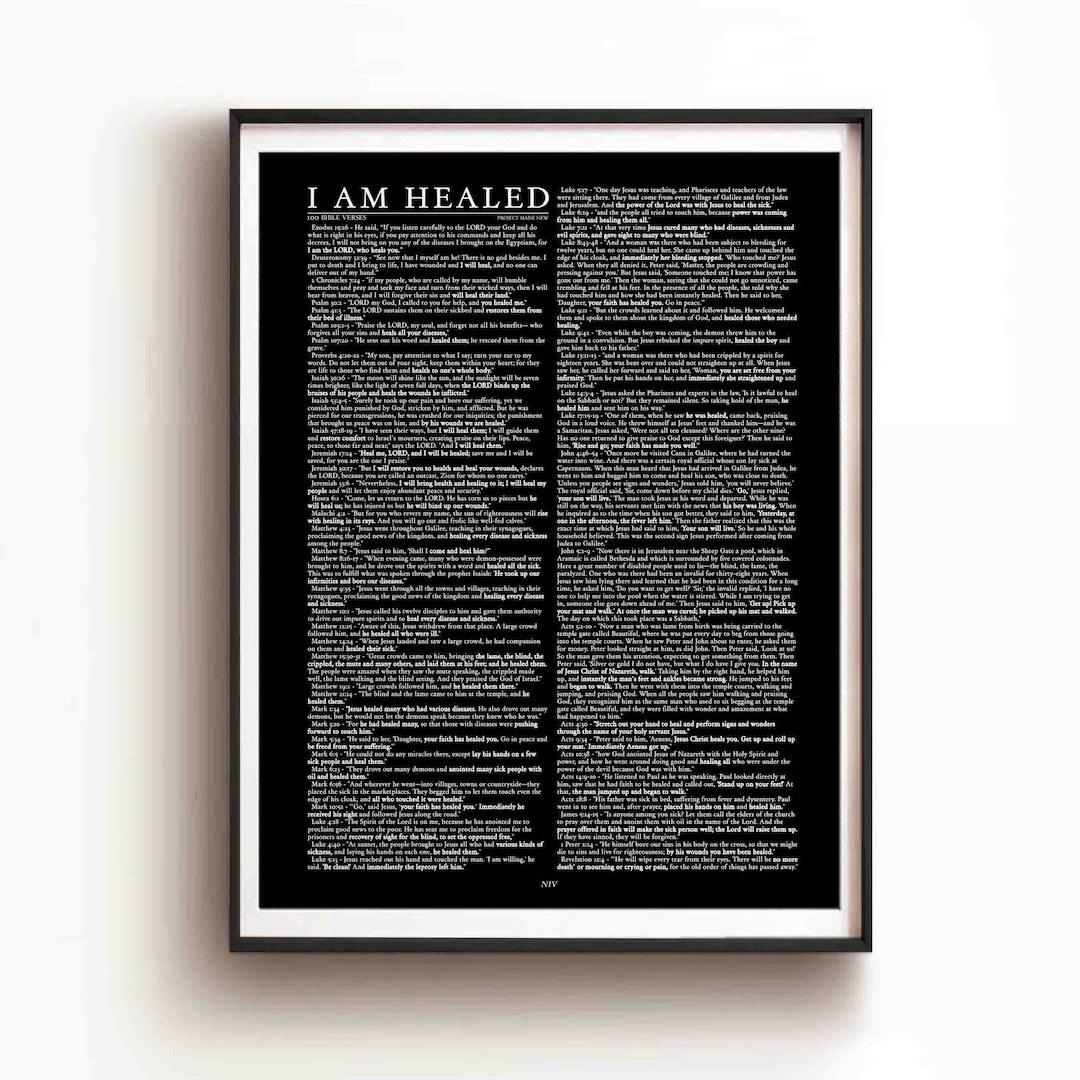 I Am Healed 100 Bible Verses on Healing DIGITAL DOWNLOAD, Christian ...