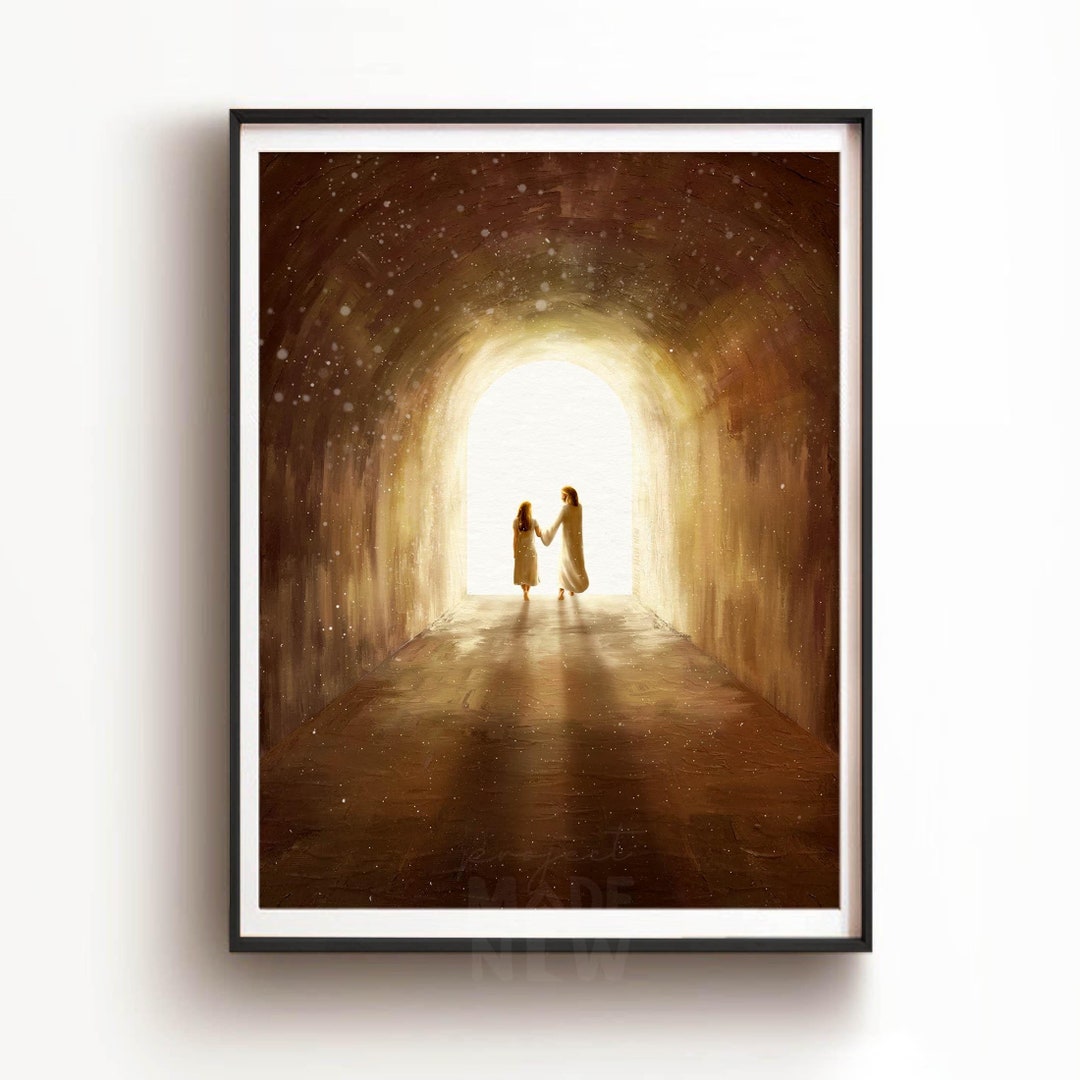 Jesus and Girl Christian Wall Art Framed Poster Print, New Creation ...